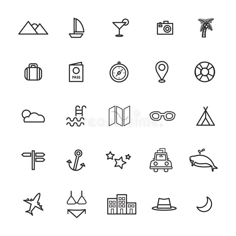 Travel Destination Icon Vectors Illustration Concept Stock Vector ...