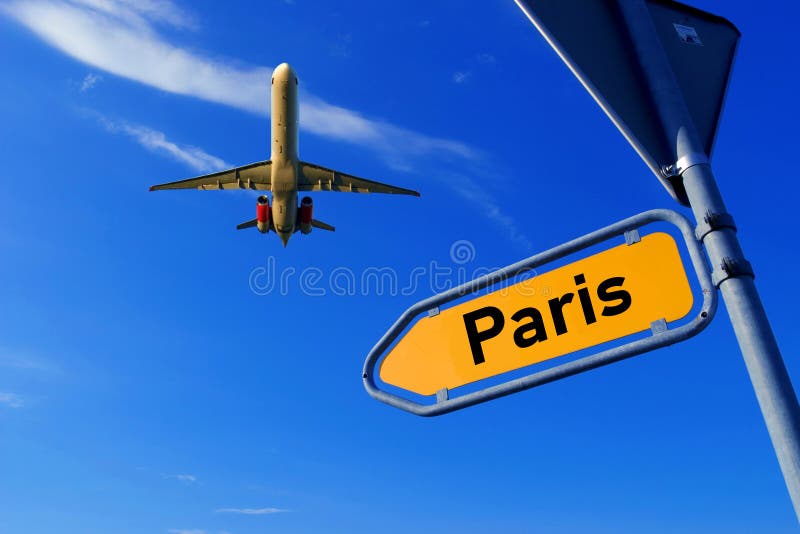 Travel Destination Sign Paris Stock Photo - Image of journey, vacation ...