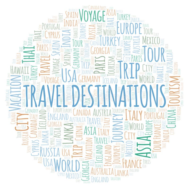 Travel destinations card. stock vector. Illustration of landscape ...