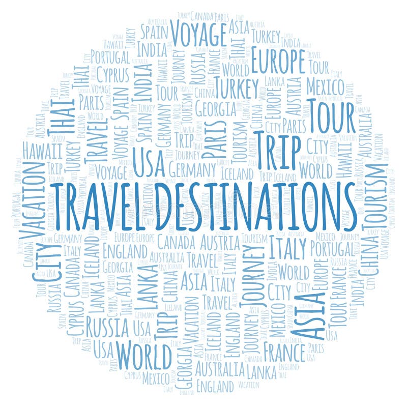 Destinations Word Cloud Stock Illustrations – 533 Destinations Word ...