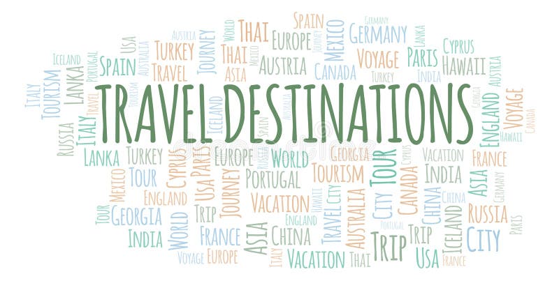 Destinations Word Cloud Stock Illustrations – 533 Destinations Word ...