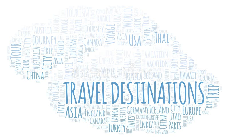 Destinations Word Cloud Stock Illustrations – 533 Destinations Word ...