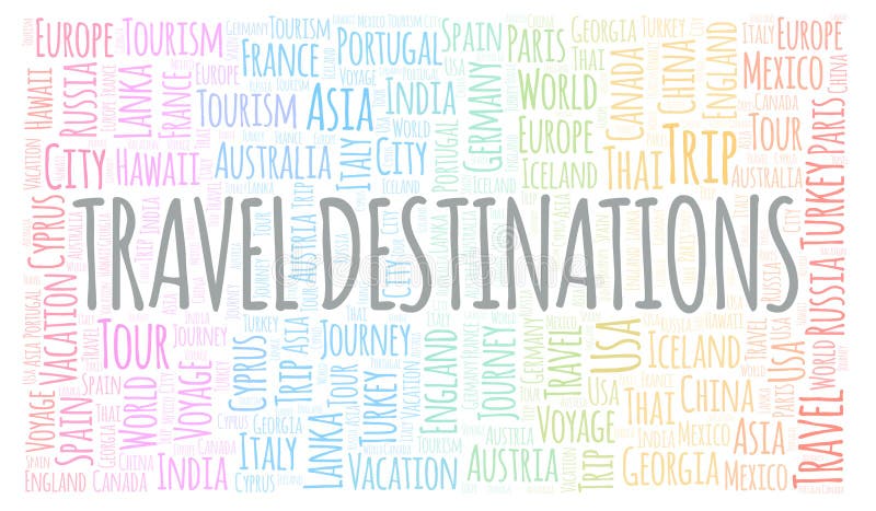 Destinations Word Cloud Stock Illustrations – 533 Destinations Word ...