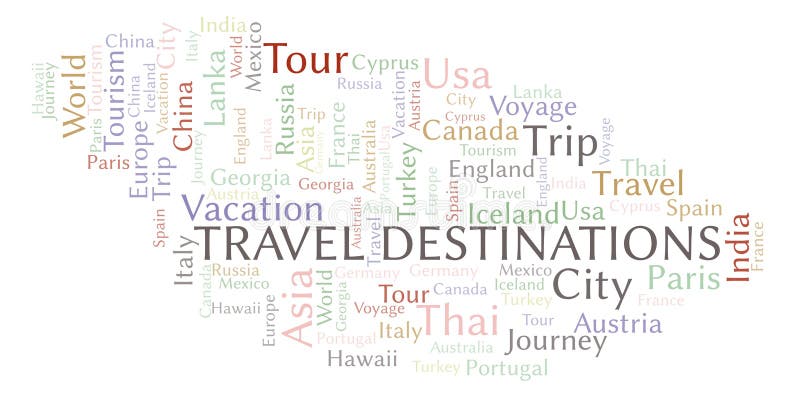 Destinations Word Cloud Stock Illustrations – 533 Destinations Word ...