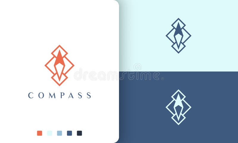 Pointer or Direction Logo Template in Simple and Modern Compass Shape ...