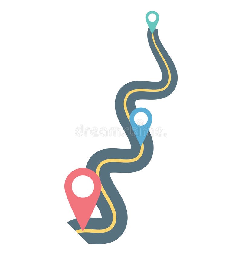 Travel Distance Color Illustration Vector Icon Stock Vector ...