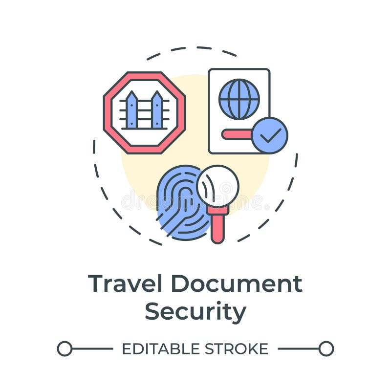 Travel Document Security Multi Color Concept Icon Stock Illustration ...