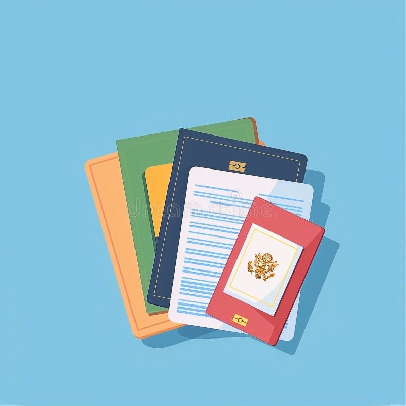 Travel Documents and Passport Illustration Stock Illustration ...