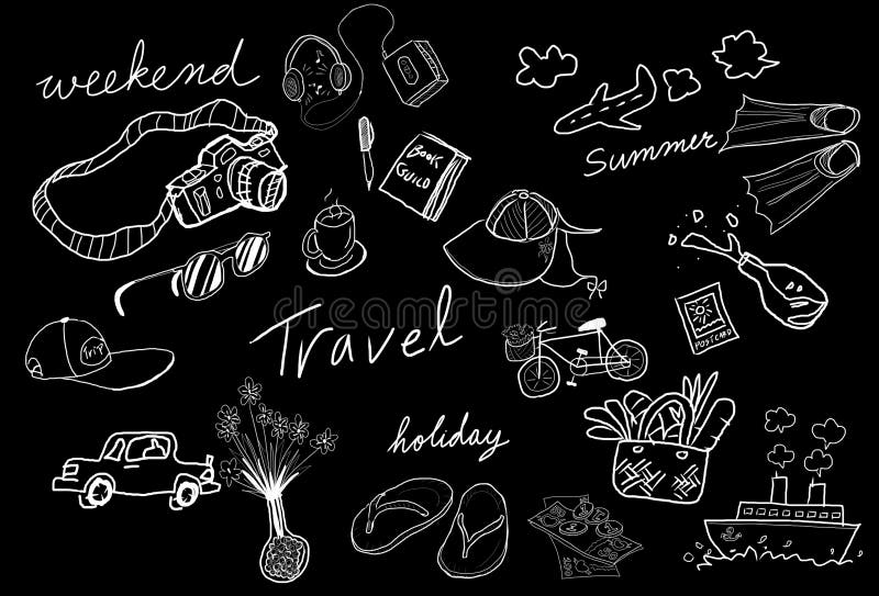 Travel drawing sketch stock illustration. Illustration of bicycle ...