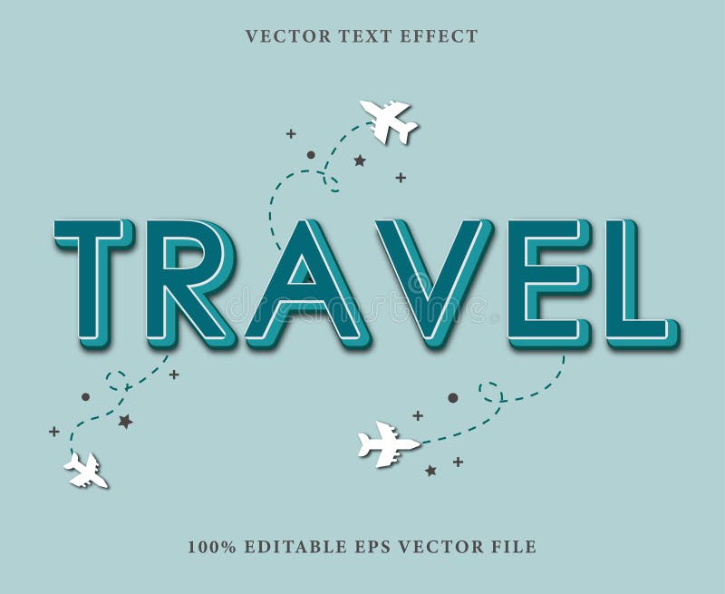 Travel Editable Cute Text Effect Template Style Stock Vector ...