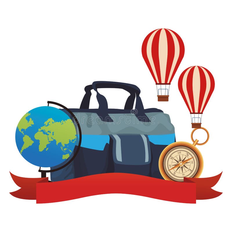 Travel elements and item stock vector. Illustration of globe - 135448513
