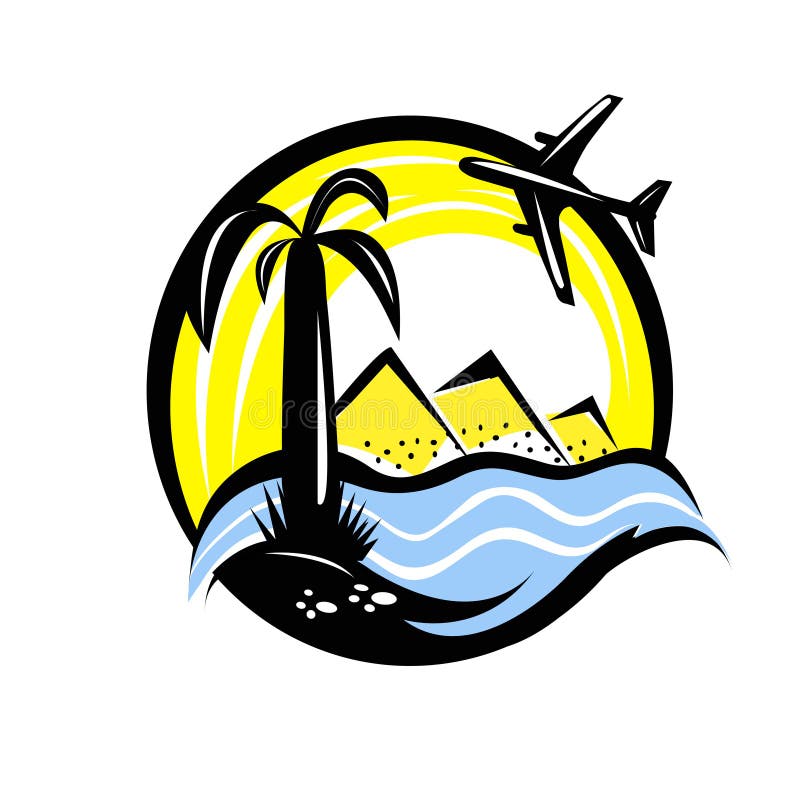 Travel emblem stock vector. Illustration of sand, postcard - 30518361