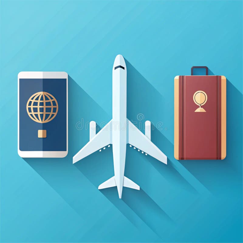 Travel Essentials. Passport, Airplane, and Suitcase Stock Image - Image ...