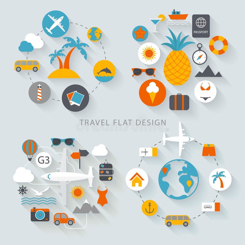 Travel Design Elements stock vector. Illustration of sign - 19680694