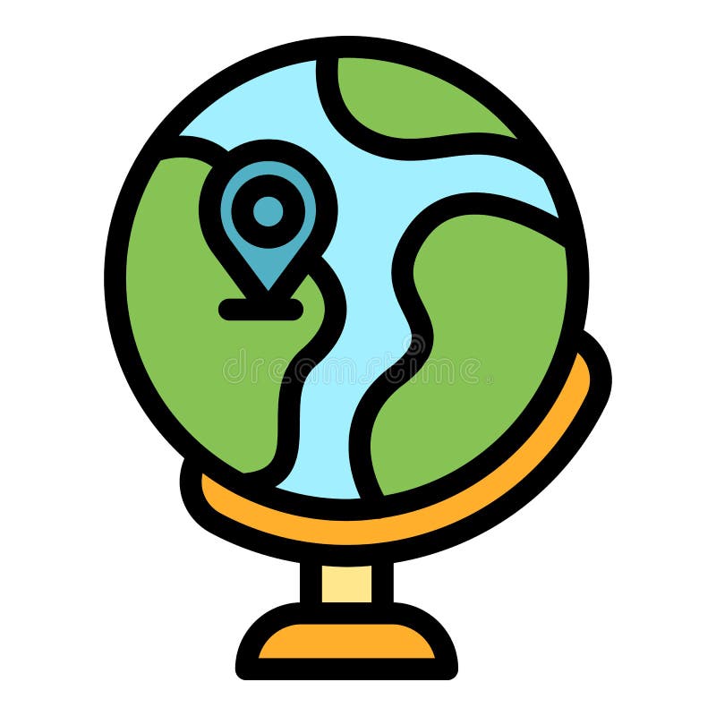 Travel Globe Point Icon Color Outline Vector Stock Vector ...