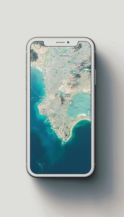 Travel Guide App Interface Featuring Maps and Destinations with ...