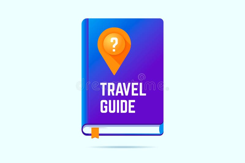 Travel Guide Book Icon with a Map Pin and Question Sign. Stock Vector ...