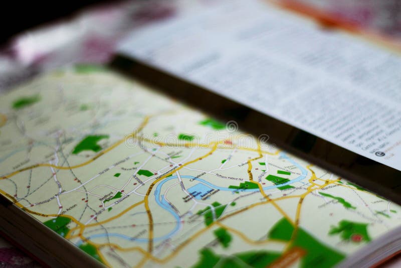 Travel Guide with Map in Macro Stock Image - Image of culture, united ...