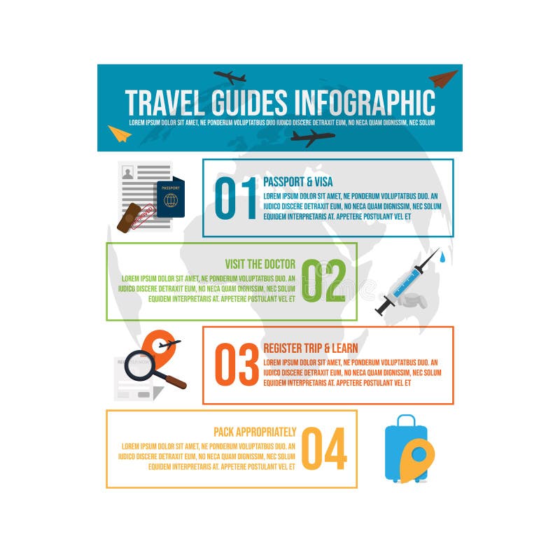 Travel Guides Infographi Template Design Stock Vector - Illustration of ...