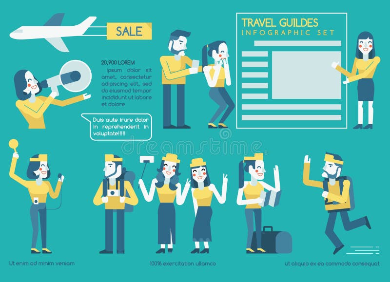 Travel Guides Infographic Set Stock Vector - Illustration of baggage ...