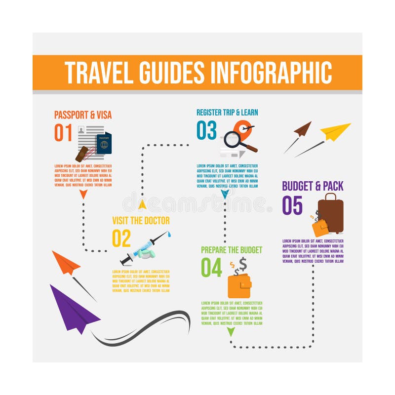 Travel Guides Infographic Template Design Stock Vector - Illustration ...