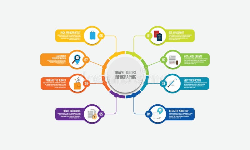 Travel Guides Infographics Vector Information Design Template Stock ...