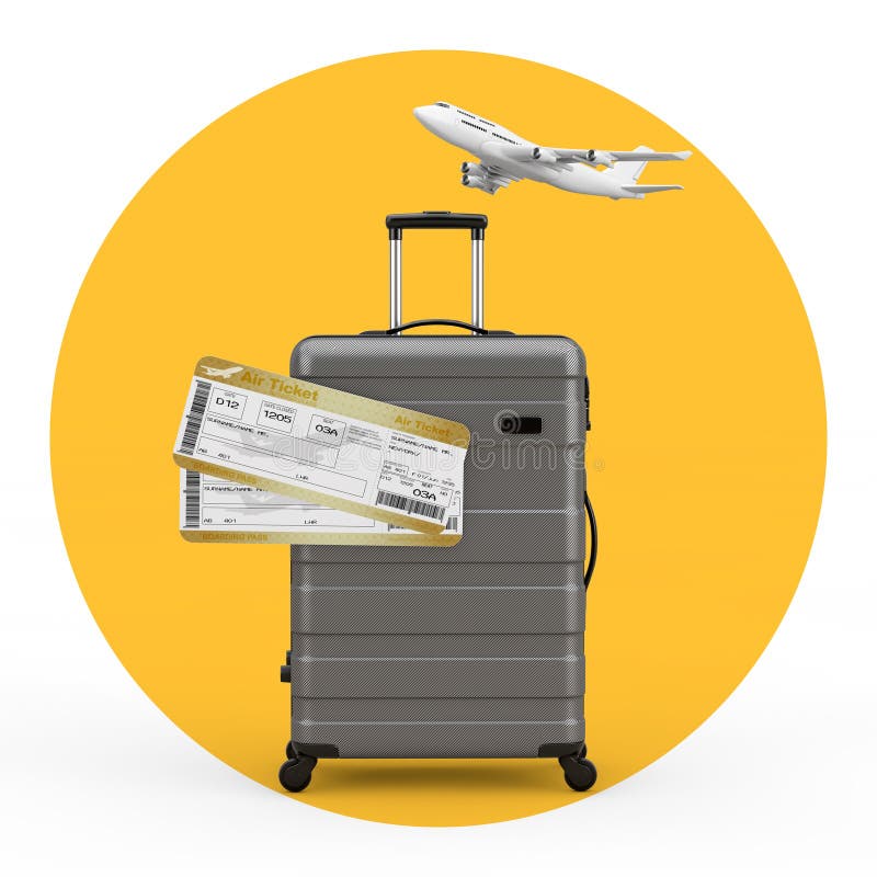 Travel Holiday Vacation Concept Modern Luxury Plastic Gray Suitcase