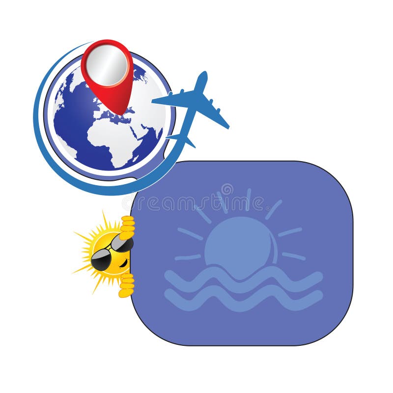 Travel Icon Color in Colorful Stock Vector - Illustration of globe ...