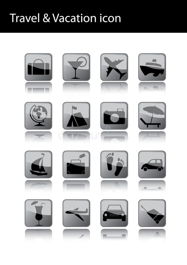 Travel icon set stock illustration. Illustration of button - 12622288