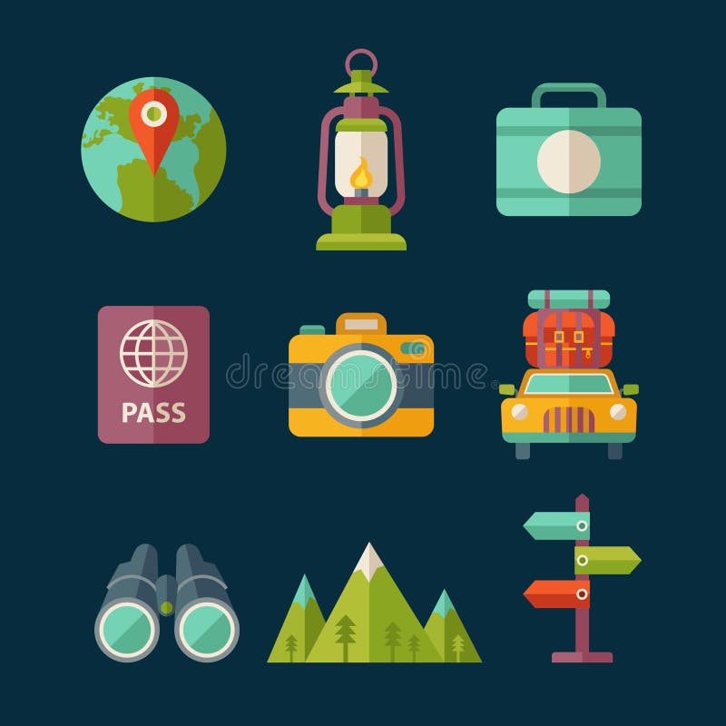 Travel icon stock vector. Illustration of arrowhead, mountain - 41202015