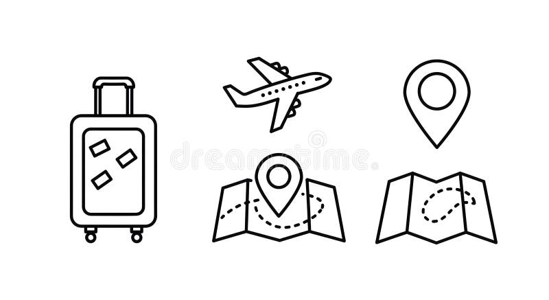 Travel Icon Set stock illustration. Illustration of holidaymaker ...