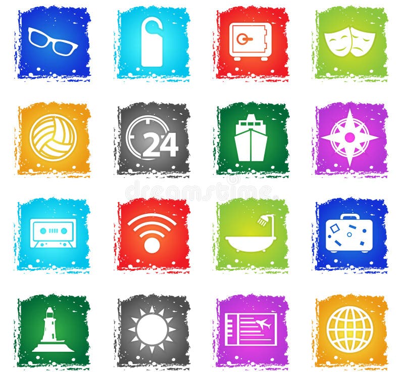 Travel icon set stock vector. Illustration of symbol - 88207387