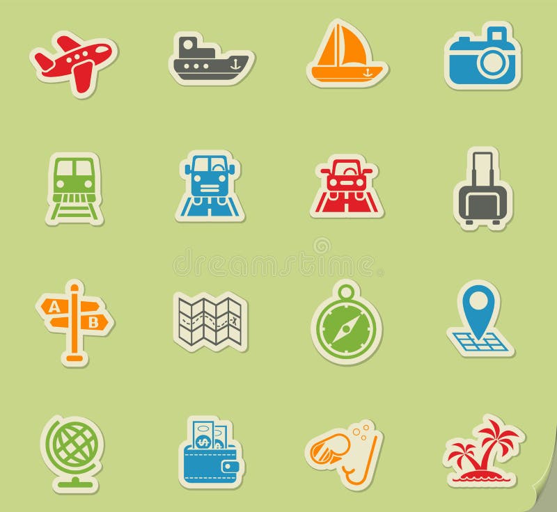 Travel icon set stock illustration. Illustration of camera - 88847868