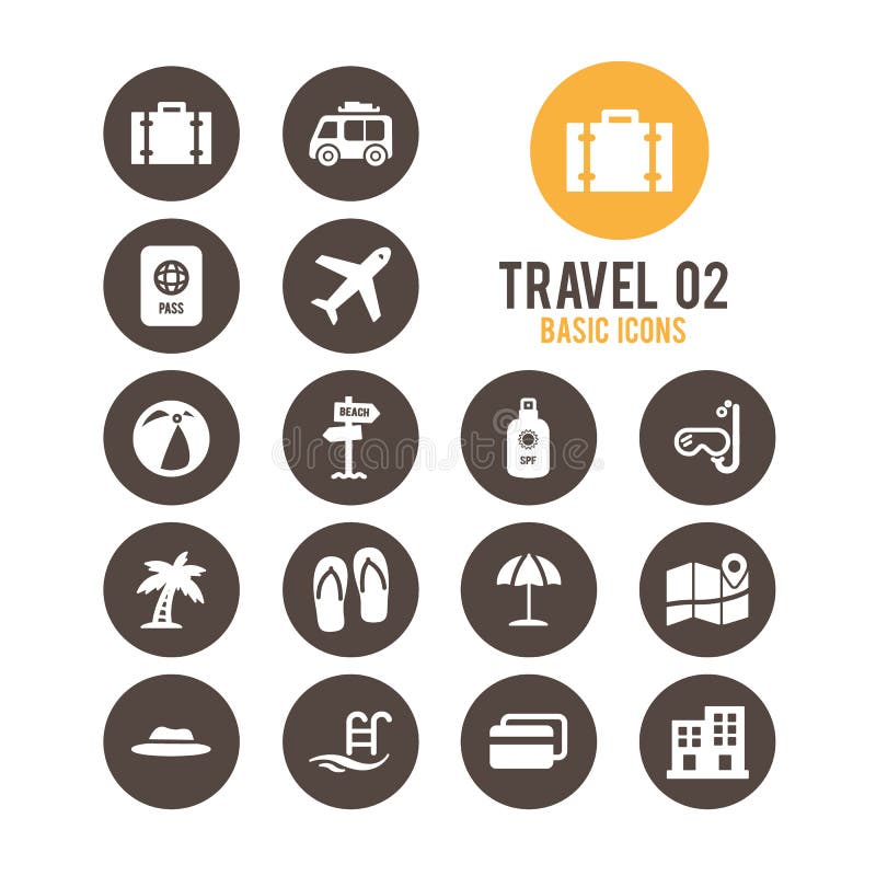 Set of travel icon. stock vector. Illustration of site - 53000153