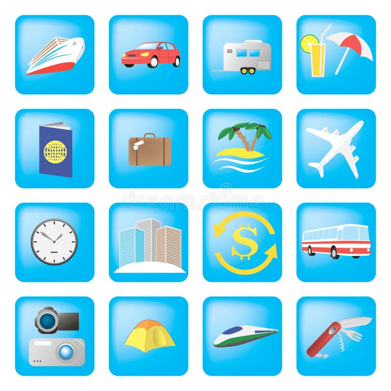 Travel Icons stock vector. Illustration of tourist, journey - 27267461