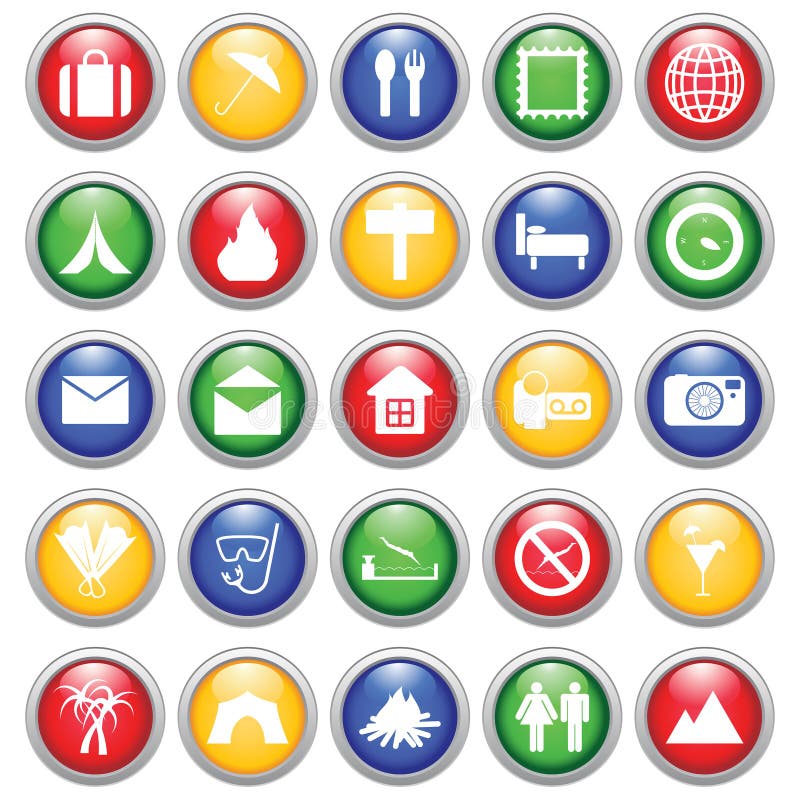 Colorful Set of Location, Places, Travel and Destination Pin Icons ...