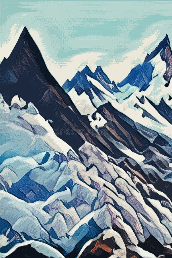 Beautiful Mountain Landscape . Travel Illustration. Stock Illustration ...