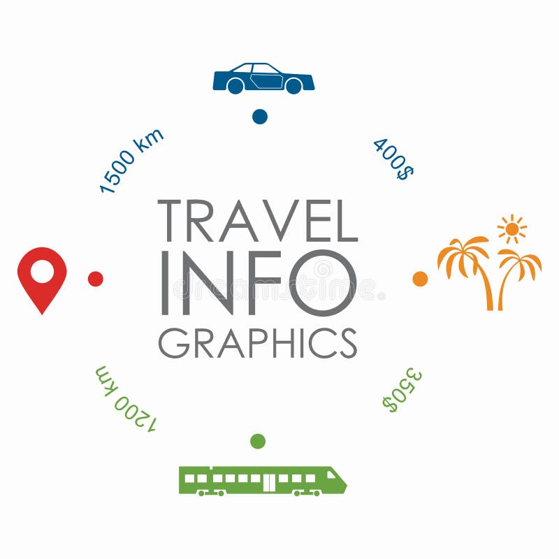 Travel Infographic Design Template with Place for Your Data. Vector ...