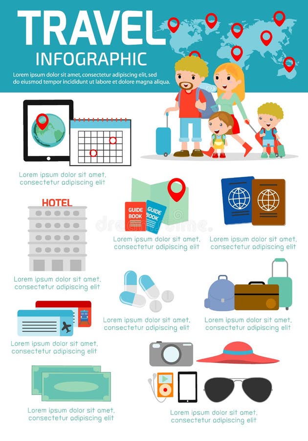 Travel Infographic Elements Concept Stock Vector - Illustration of ...