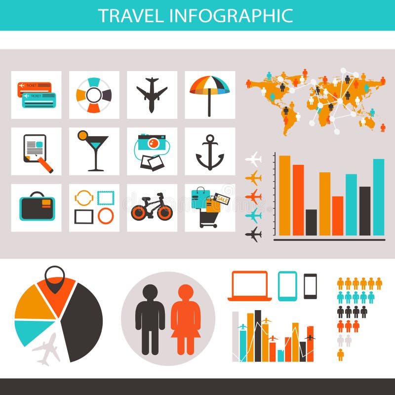 Travel Infographic with Icons and Elements Stock Vector - Illustration ...