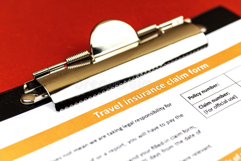 Travel Insurance for Close-up of Official Document Stock Photo - Image ...