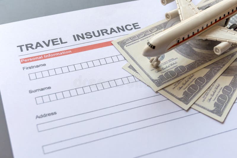 Travel Insurance Form with Model and Policy Document Stock Image ...