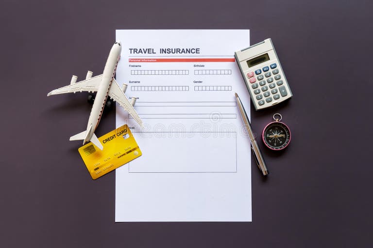 Travel Insurance Form with Model and Policy Document Stock Image ...