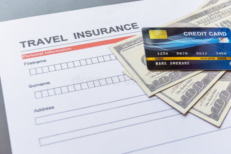 Travel Insurance Form with Model and Policy Document Stock Image ...