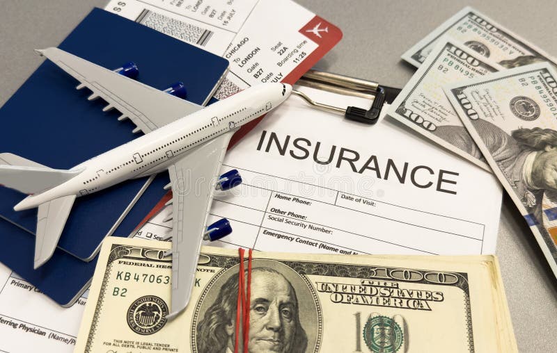 Travel Insurance Form with Model and Policy Document Stock Photo ...