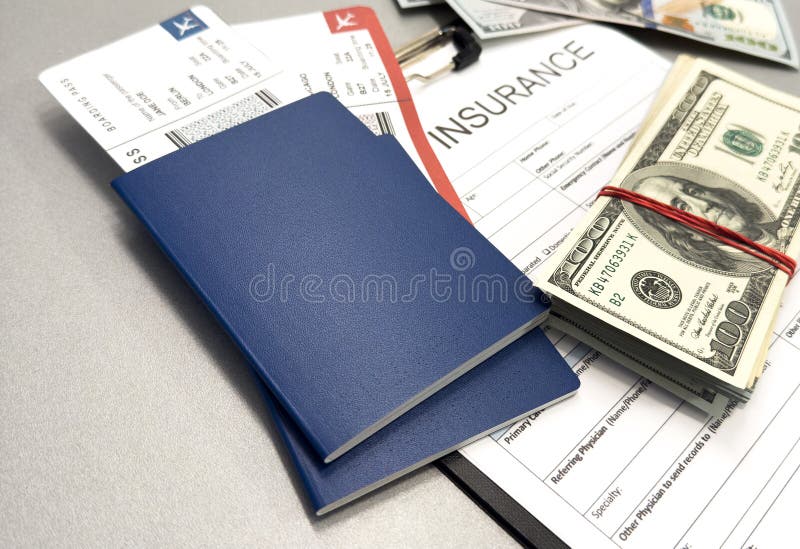 Travel Insurance Form with Model and Policy Document Stock Image ...