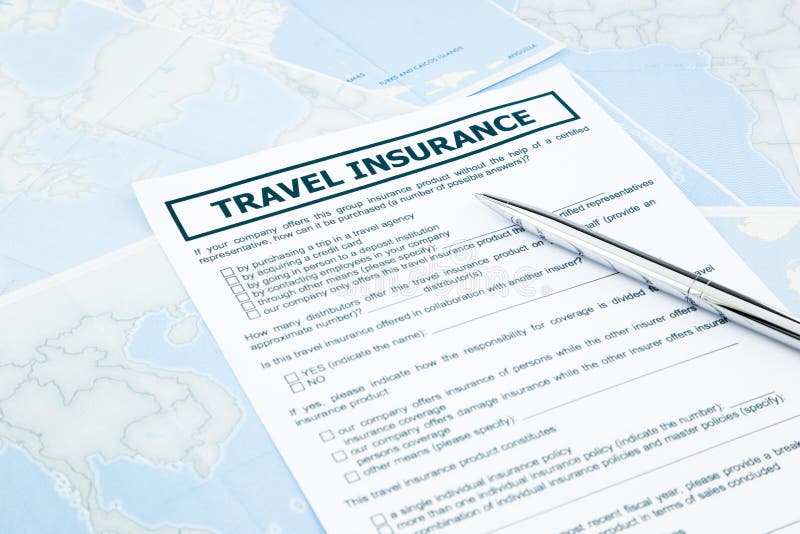 Travel Insurance Form on World Map Stock Image - Image of condition ...