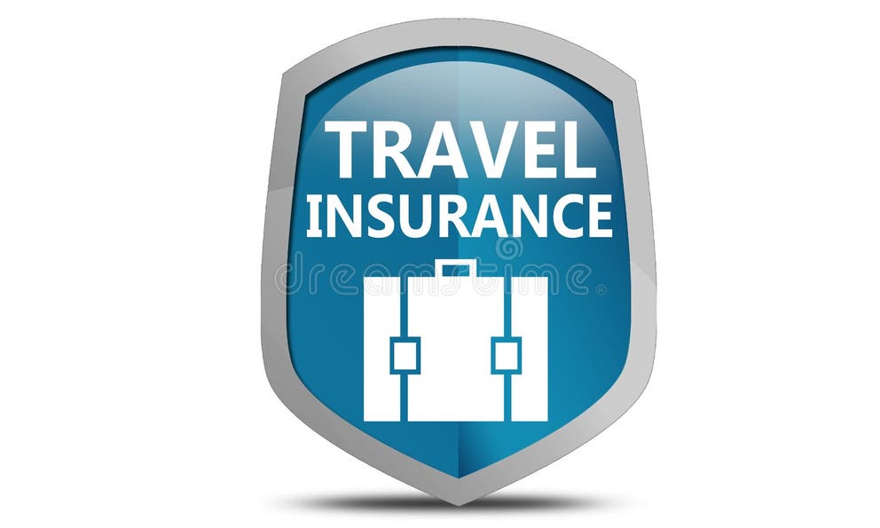 Travel Insurance Shield Label Isolated Stock Illustration ...