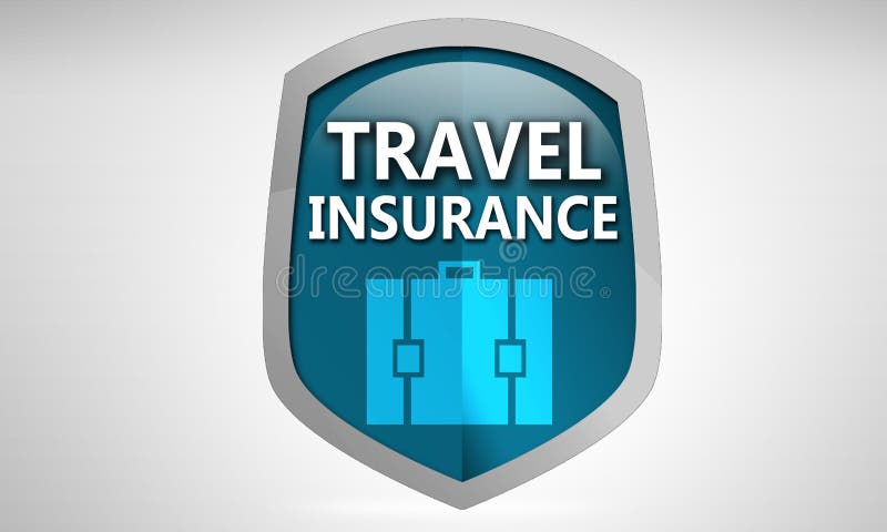Travel Insurance Shield Label Isolated Stock Illustration ...