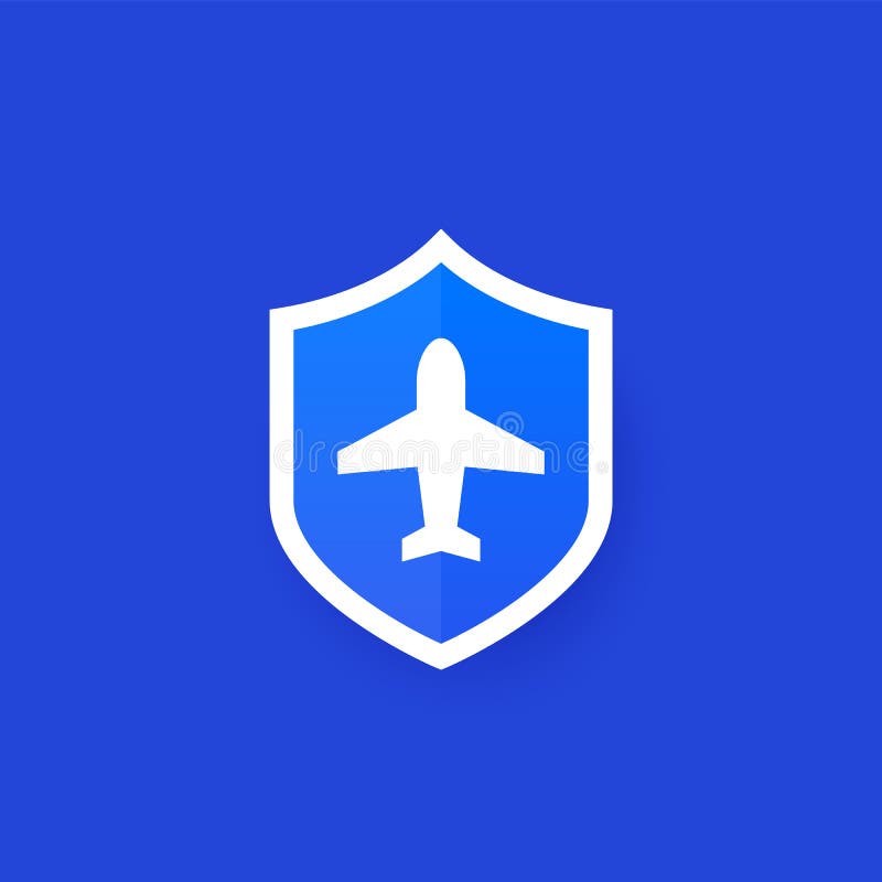 Travel Insurance Logo with Shield and Airplane Stock Vector ...